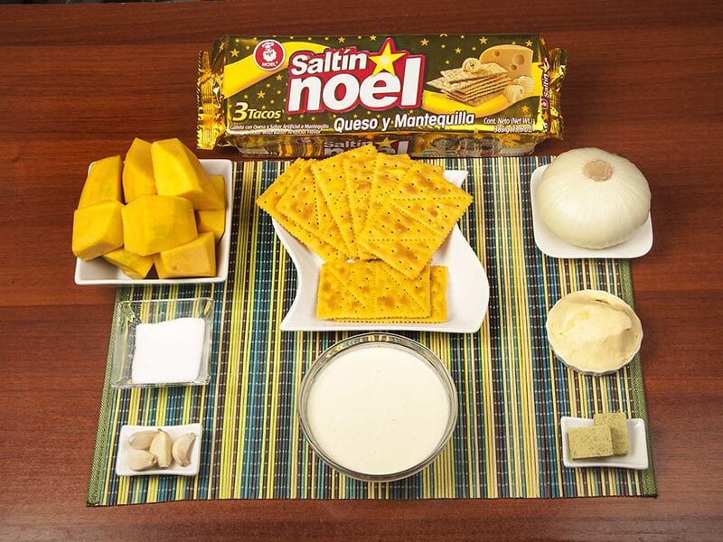 Crema de auyama y Galletas Saltín Noel Queso - Saltín Noel